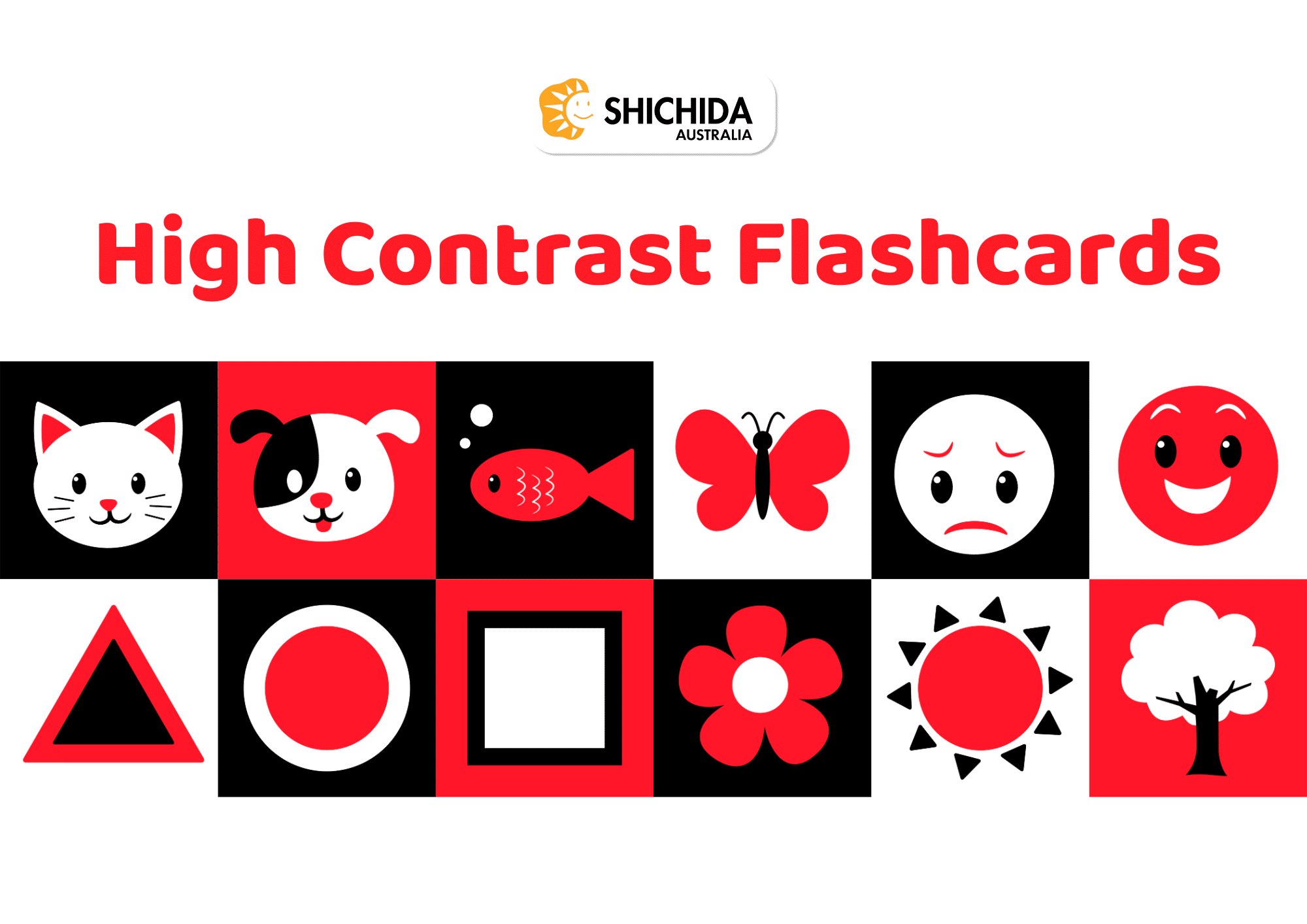 High Contrast Flashcards: Newborn Visual Stimulation Cards